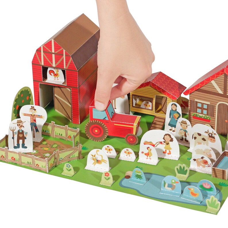 The Farm Paper Toy Paper Toy DIY Paper Craft Kit 3D - Etsy