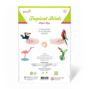 Tropical Birds Paper Toys - DIY Paper Craft Kit - 3D Paper Animals - Etsy