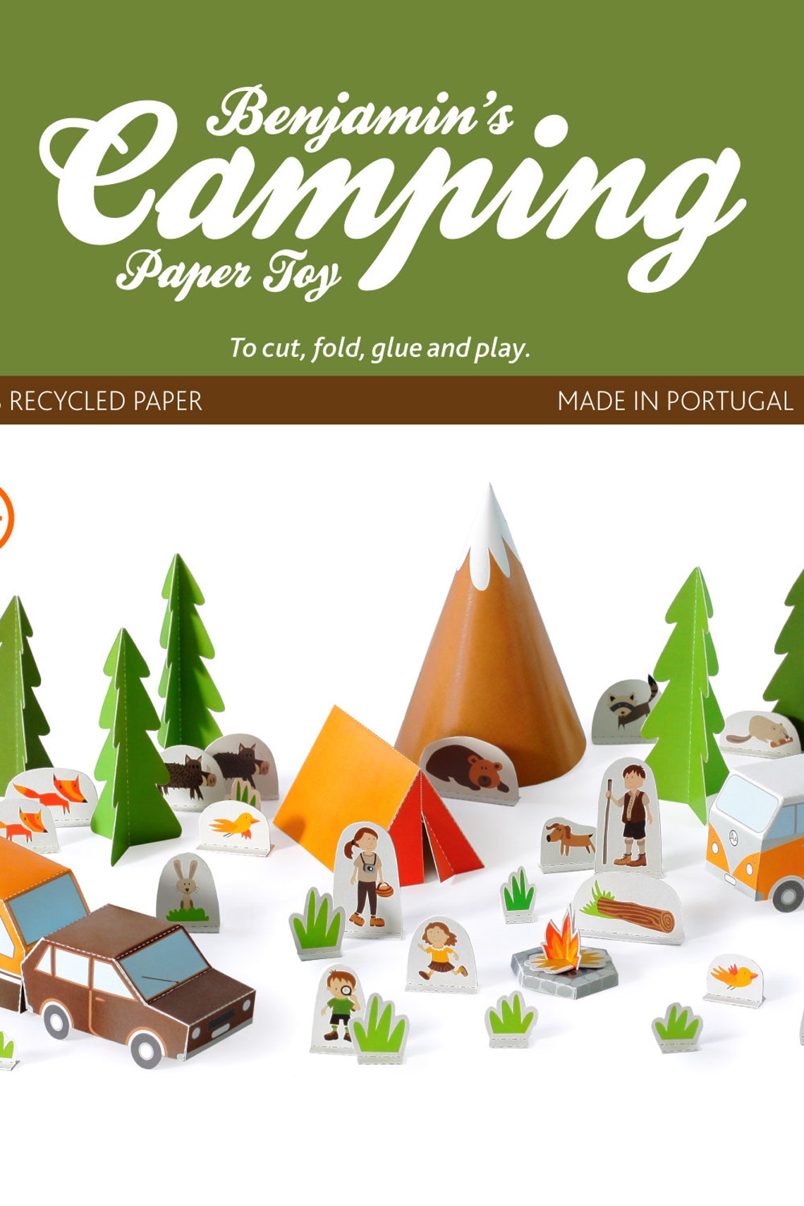 Camping Paper Toy DIY Paper Craft Kit Papercraft Kids | Etsy