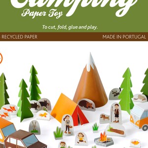 Camping Paper Toy DIY Paper Craft Kit Papercraft Kids | Etsy