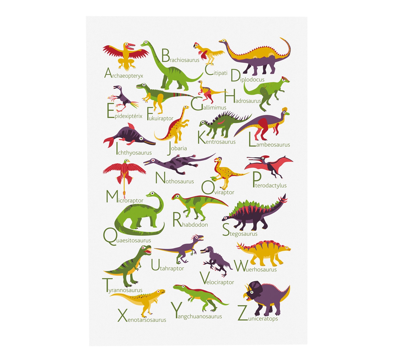 Dinosaur Alphabet Chart, A To Z Dinosaur Names Wall Nepal, 50% OFF