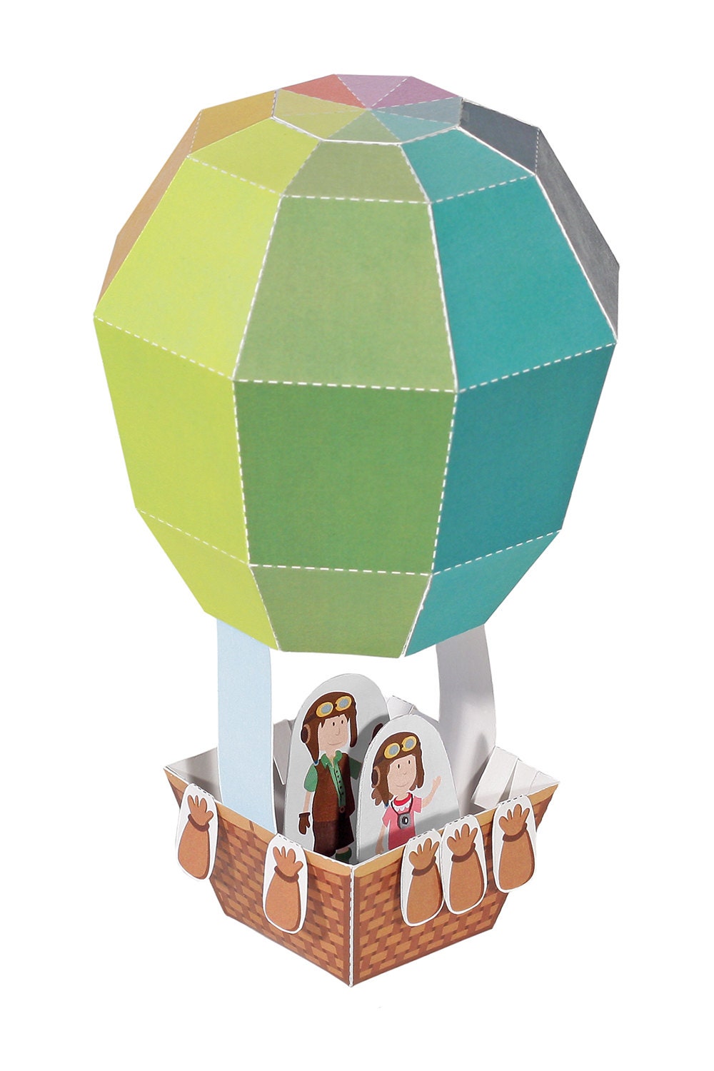 Hot Air Balloon Paper Toy DIY Paper Craft Kit 3D Paper Toy | Etsy