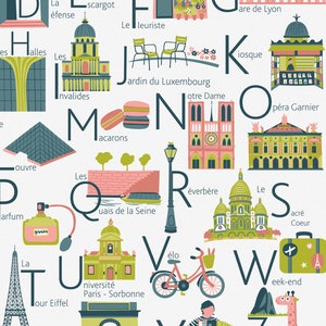 PARIS Alphabet Poster From A to Z, BIG POSTER 13x19 Inches - Etsy