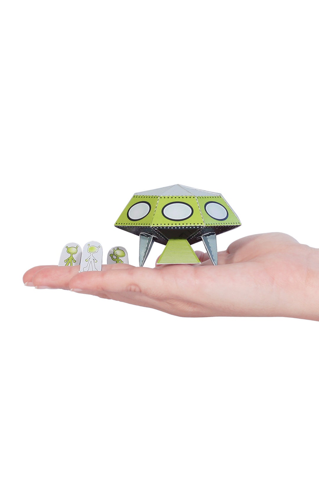 UFO Paper Craft Postcard — TO ASSEMBLE - Etsy