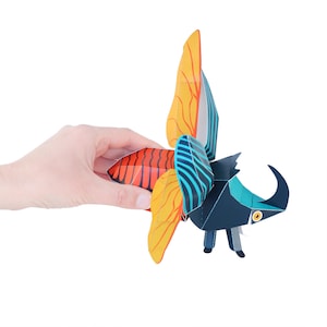 Rhinoceros Beetles Paper Toys - DIY Paper Craft Kit - 3D Paper Animals ...