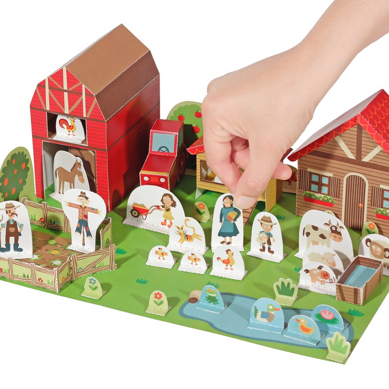 The Farm Paper Toy Paper Toy DIY Paper Craft Kit 3D - Etsy