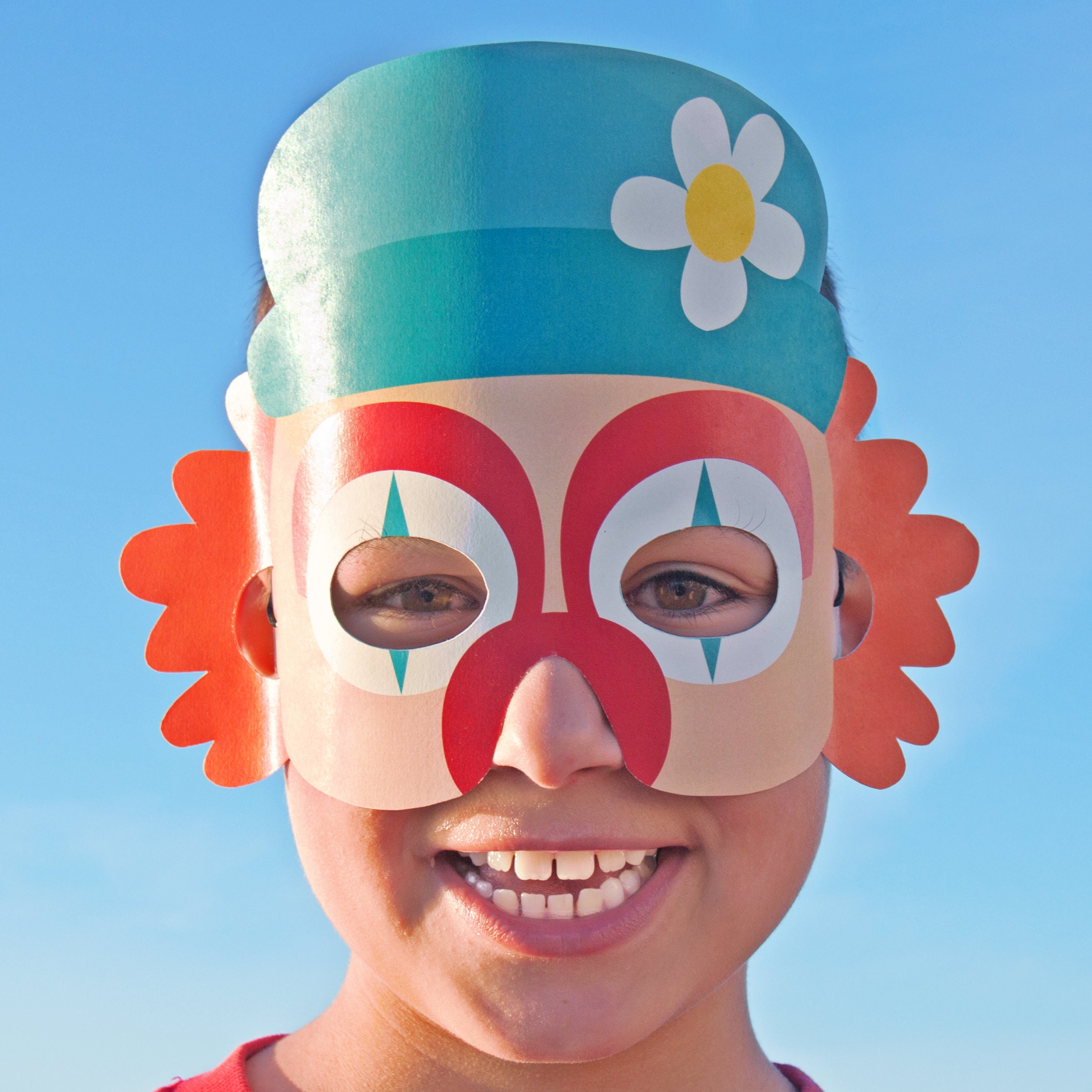CLOWN Paper Mask - Kids Halloween Costume - Printable Mask - Etsy