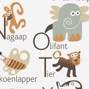 AFRIKAANS Alphabet Poster With Animals From A to Z, BIG POSTER 13x19 ...