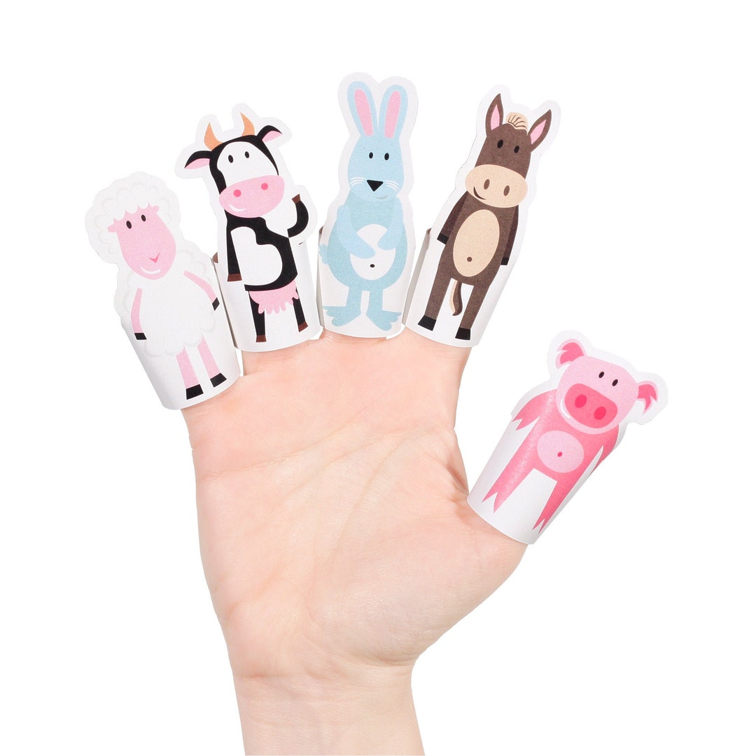 Farm Animals Paper Finger Puppets DIY Craft Kit Paper Toy - Etsy