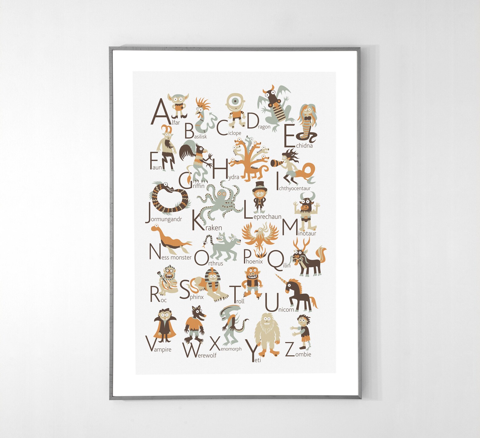 Monsters Alphabet Poster ENGLISH A to Z BIG POSTER 13x19 - Etsy