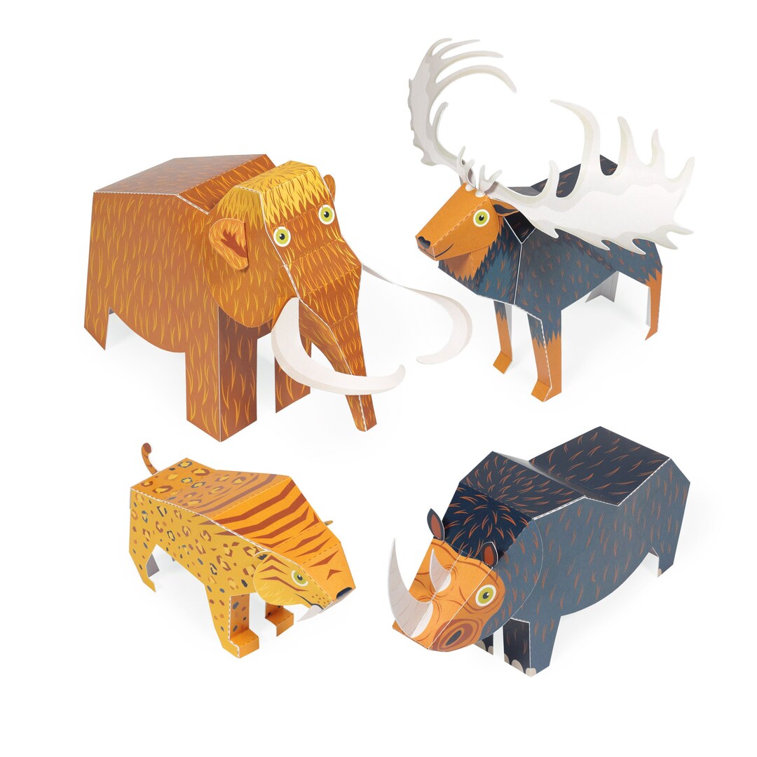 Prehistoric Animals Paper Toys DIY Paper Craft Kit 3D Models Paper ...