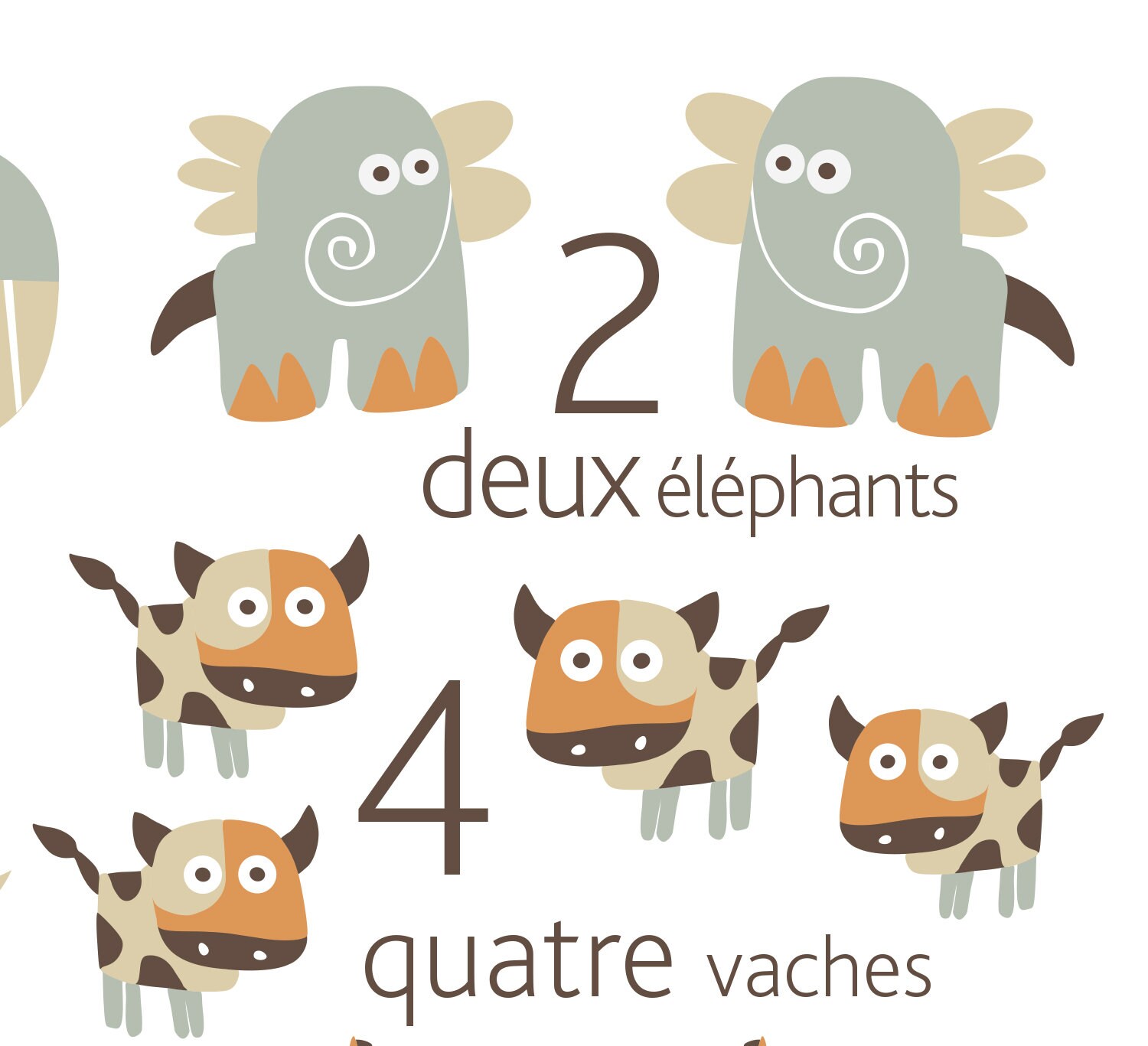 FRENCH Numbers Poster With Animals From 1 to 10 BIG POSTER | Etsy