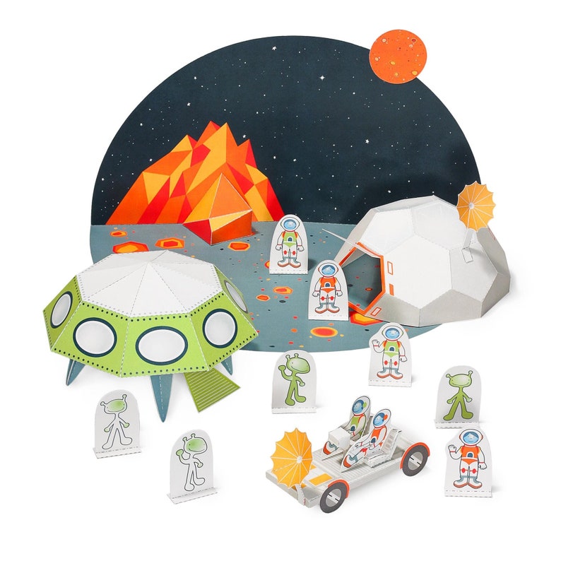 Space Paper Toy - DIY Paper Craft Kit - School Science Project - Etsy