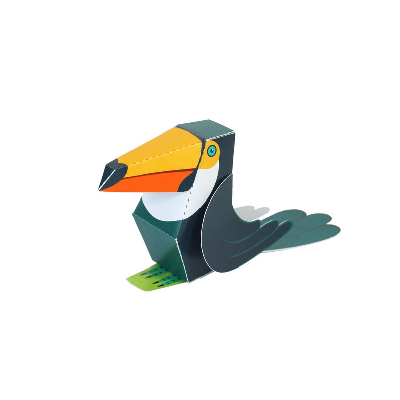 Toucan Paper Toys: DIY 3D Paper Craft Kit - Etsy