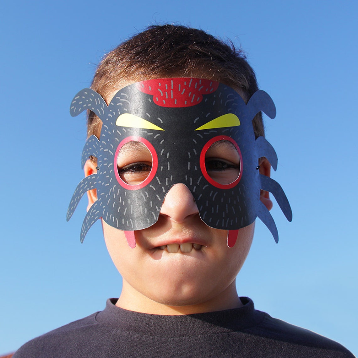 SPIDER Paper Mask Kids Halloween Costume Printable Mask - Etsy