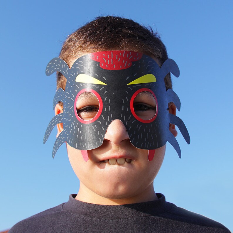 SPIDER Paper Mask Kids Halloween Costume Printable Mask - Etsy