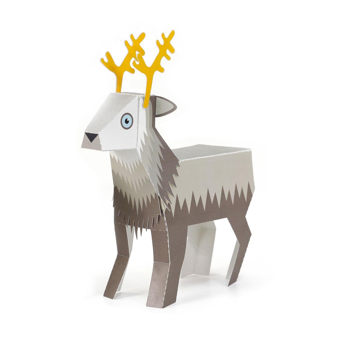 Maxi Reindeer Paper Toys: DIY 3D Paper Craft Kit - Etsy