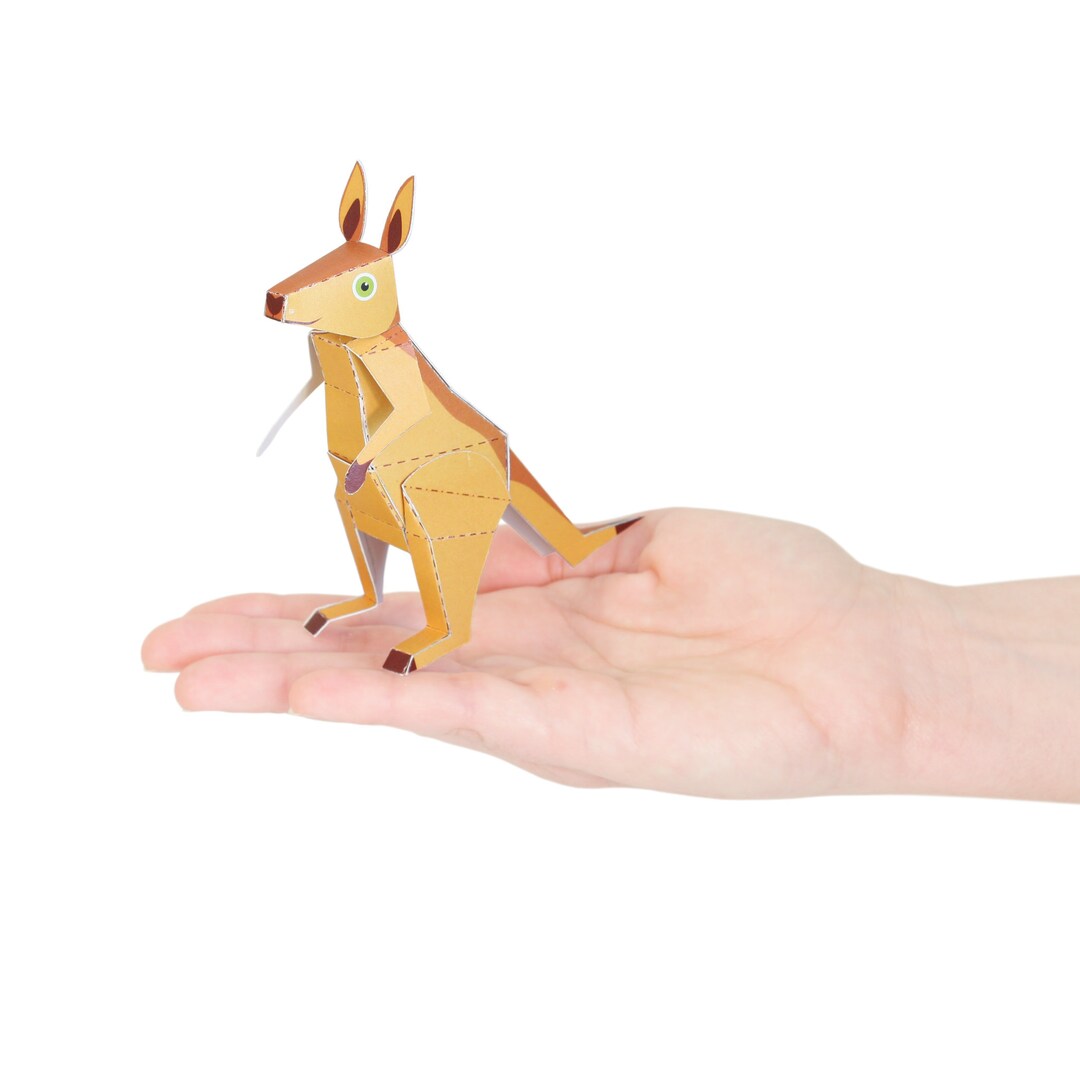KANGAROO Paper Craft Postcard — TO ASSEMBLE - Etsy