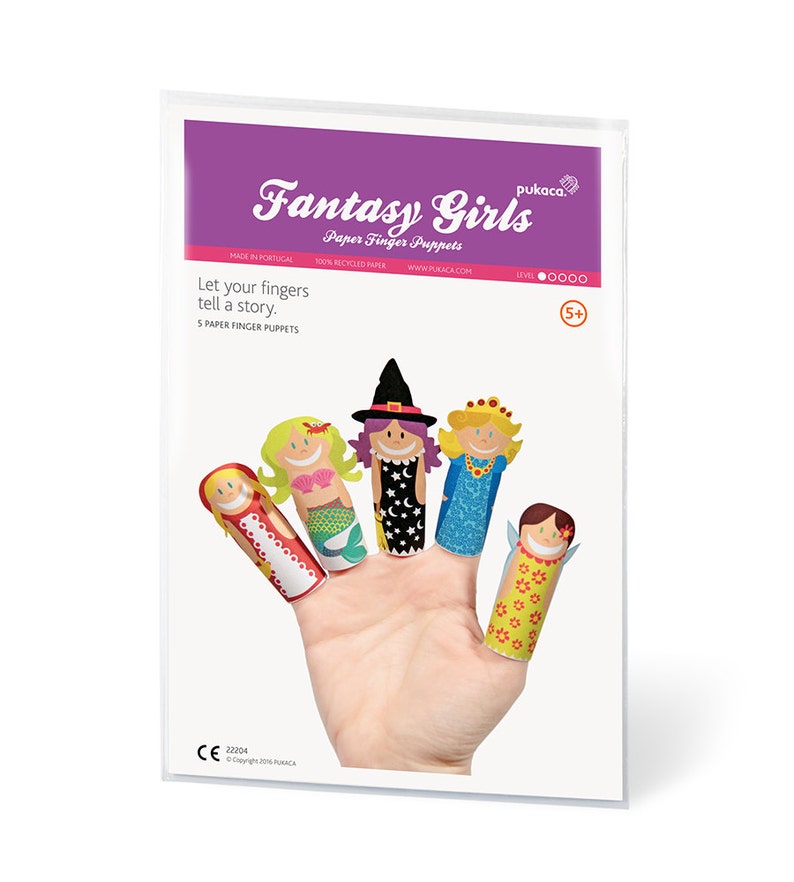 Fantasy Girls Paper Finger Puppets DIY Craft Kit Paper Toy | Etsy