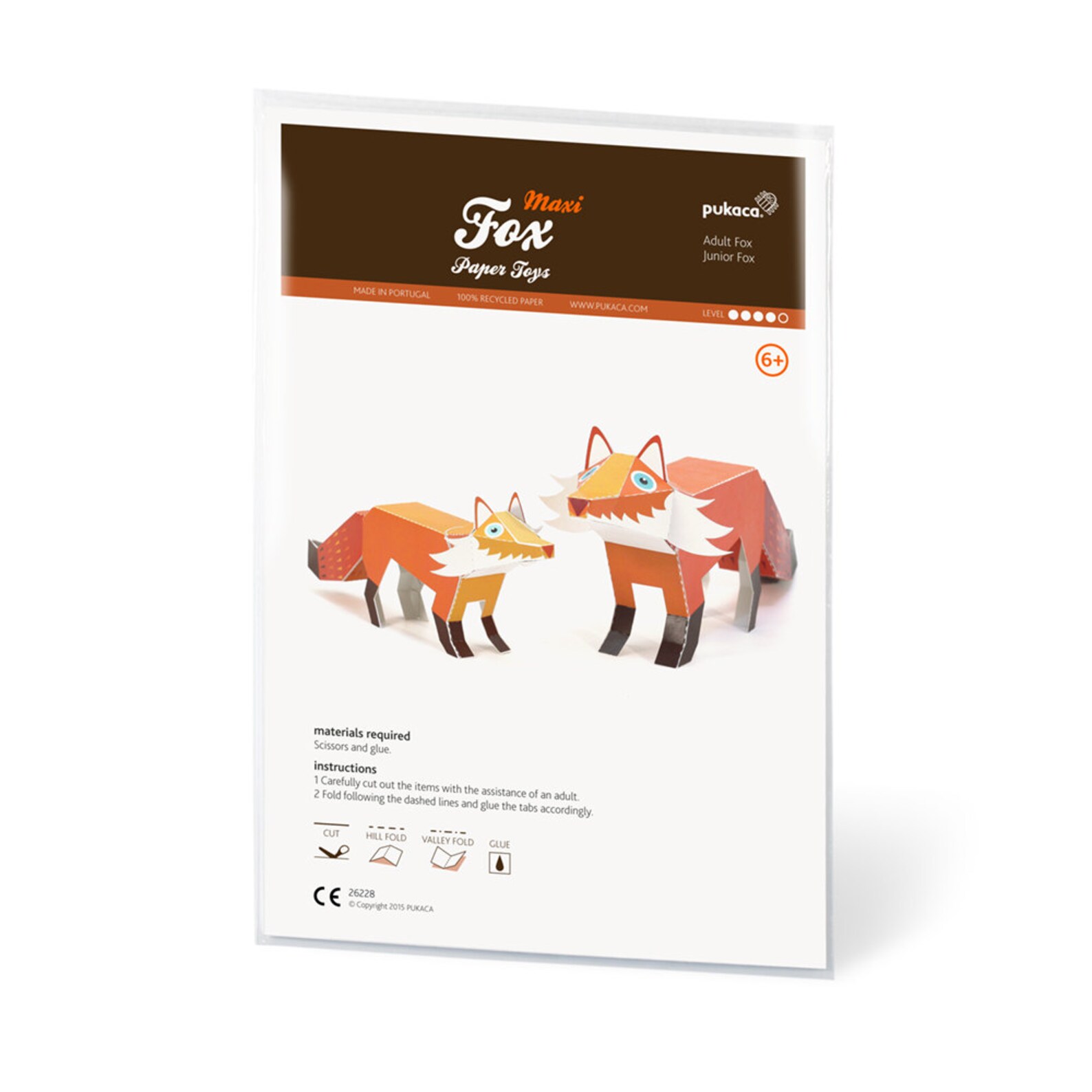 Maxi Fox Paper Toys DIY Paper Craft Kit 3D Paper Animals | Etsy