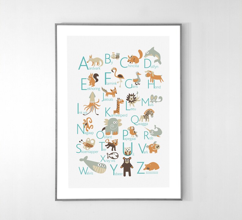 AFRIKAANS Alphabet Poster with animals from A to Z BIG POSTER | Etsy