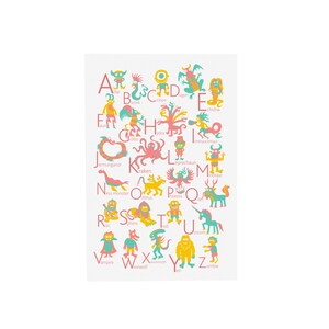 Monsters Alphabet Poster - ENGLISH - A to Z, BIG POSTER 13x19 Inches - Etsy
