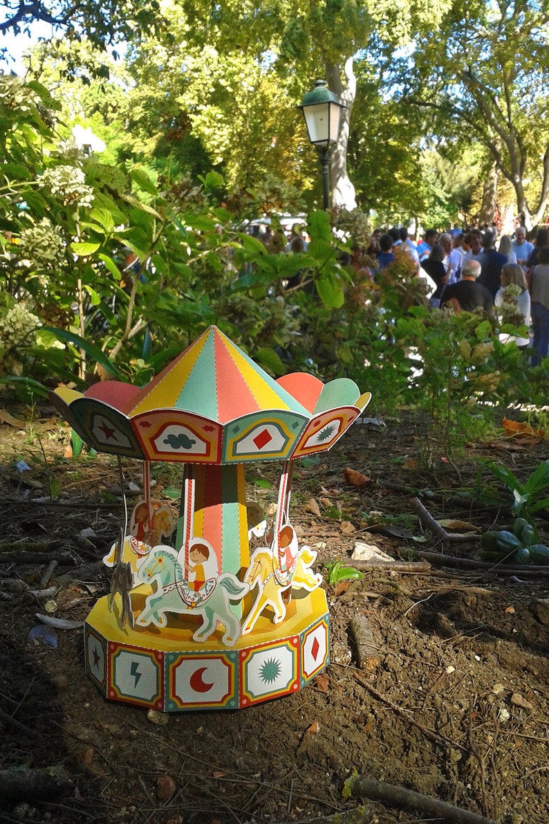 Carousel Paper Toy Movable Paper Toy DIY Paper Craft Kit | Etsy Israel