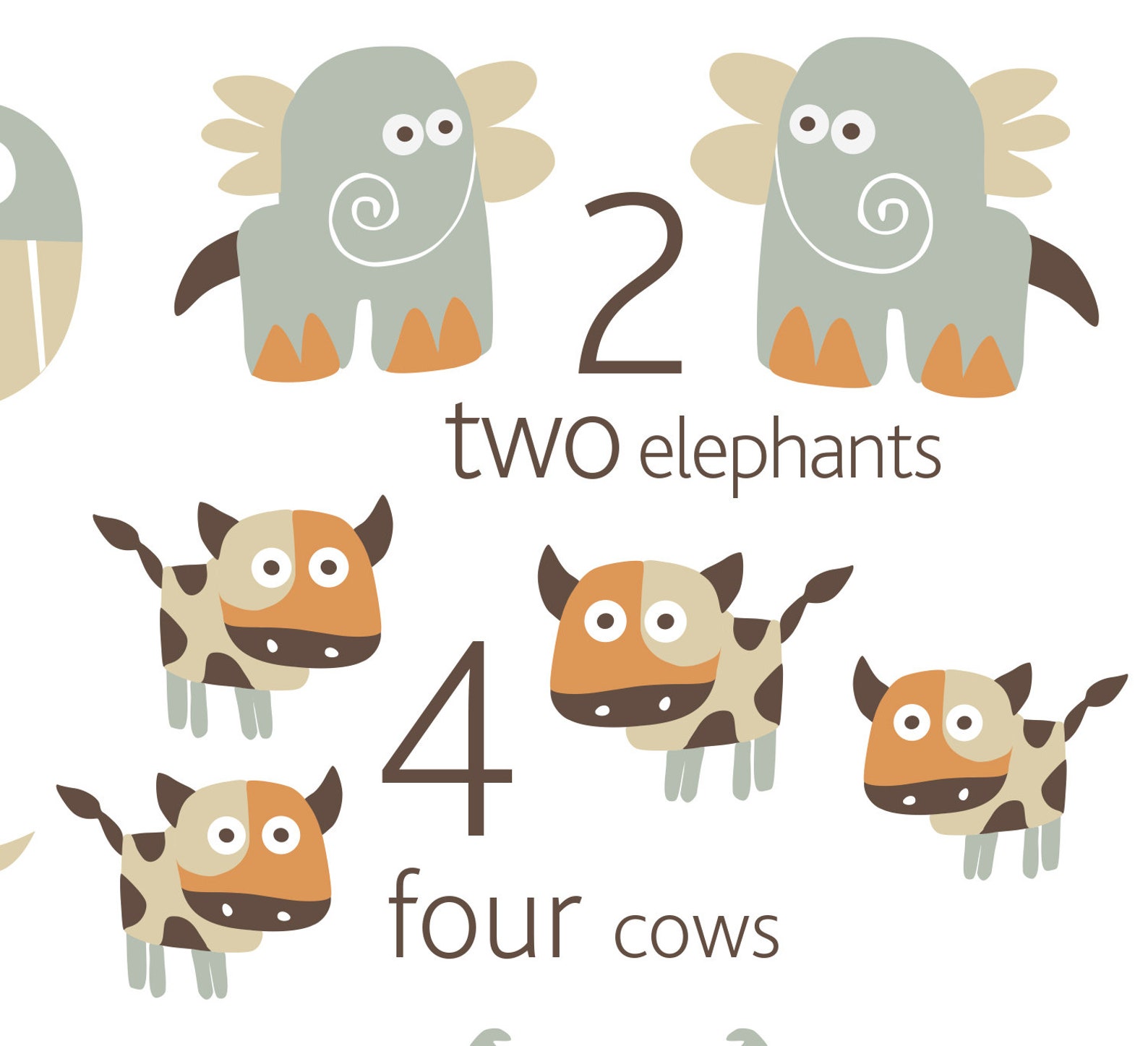 ENGLISH Numbers Poster With Animals From 1 to 10 BIG POSTER - Etsy