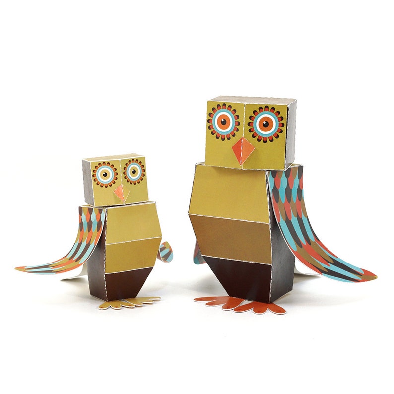 Maxi Owl Paper Toys DIY Paper Craft Kit 3D Paper Animals - Etsy