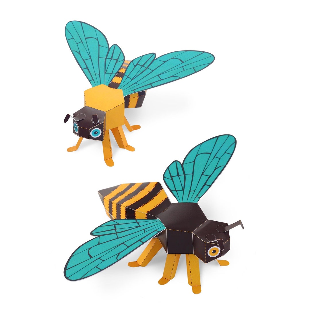 Honey Bees Paper Toys - DIY Paper Craft Kit - 3D Paper Animals - Etsy
