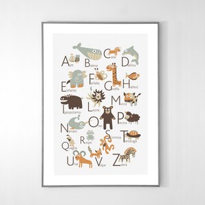 ITALIAN Alphabet Poster With Animals From A to Z, BIG POSTER 13x19 ...