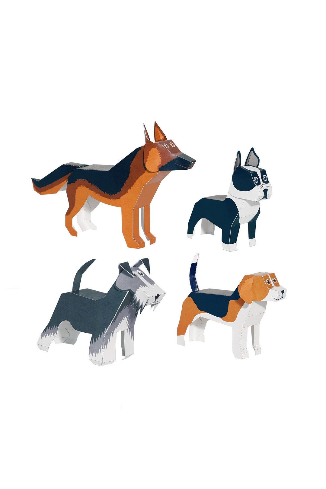 Dogs Paper Toys DIY Paper Craft Kit 3D Paper Animals 4 - Etsy Israel