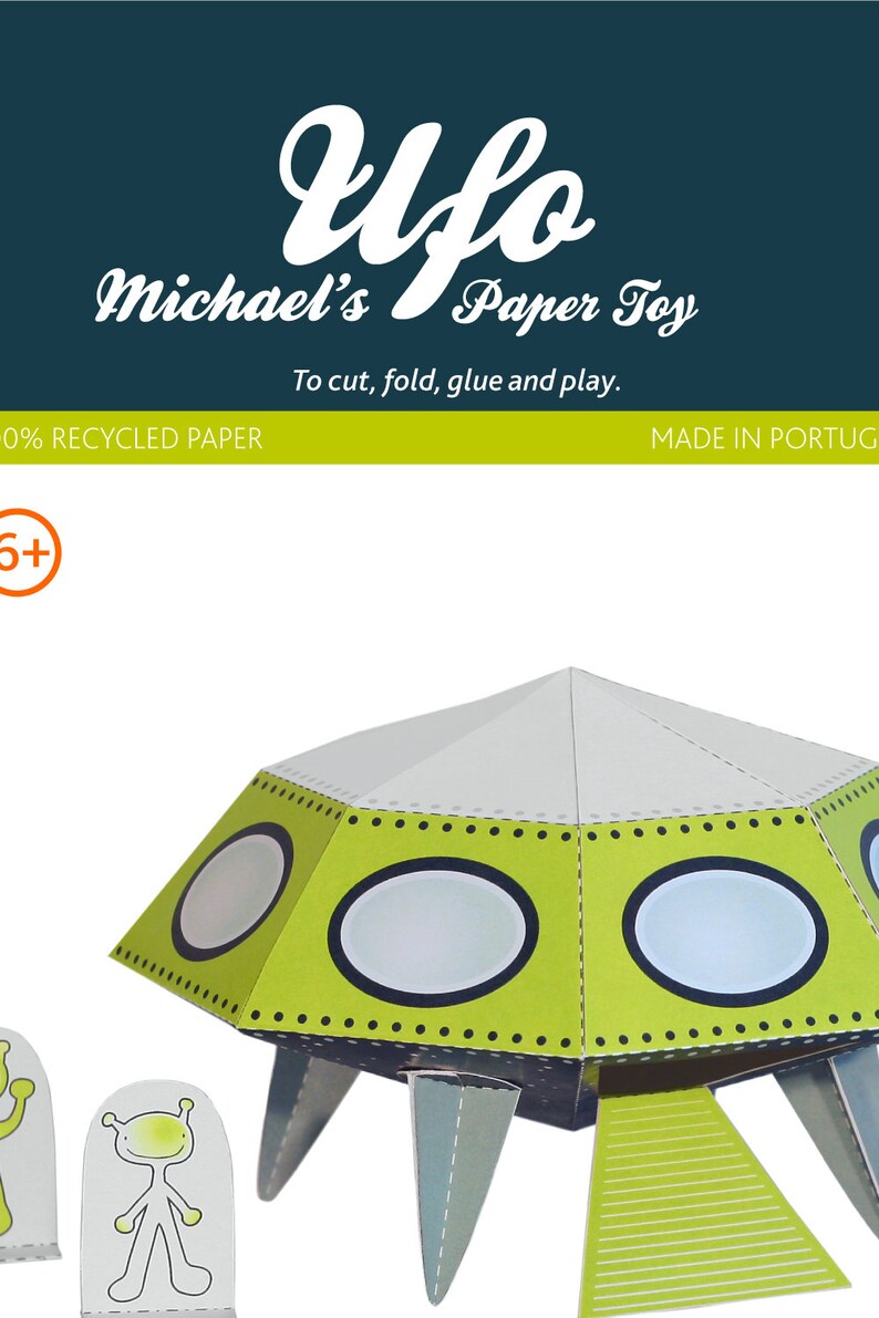 UFO Paper Toy DIY Paper Craft Kit 3D Model Paper Figure - Etsy