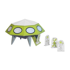 UFO Paper Toy - DIY Paper Craft Kit - 3D Model Paper Figure - Etsy