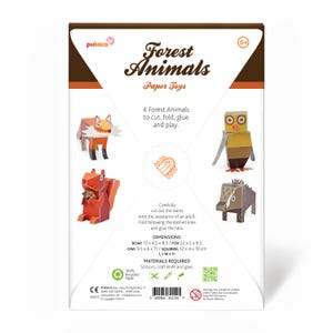 Forest Animals Paper Toys - DIY Paper Craft Kit - 3D Paper Animals - 4 ...
