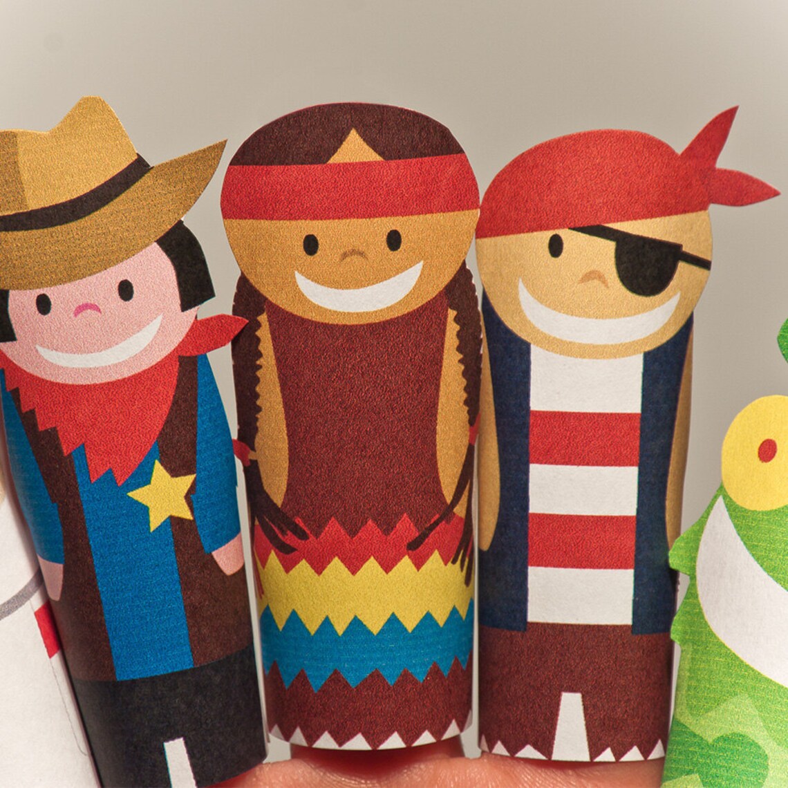 Heroes Paper Finger Puppets PRINTABLE PDF Toy DIY Craft - Etsy