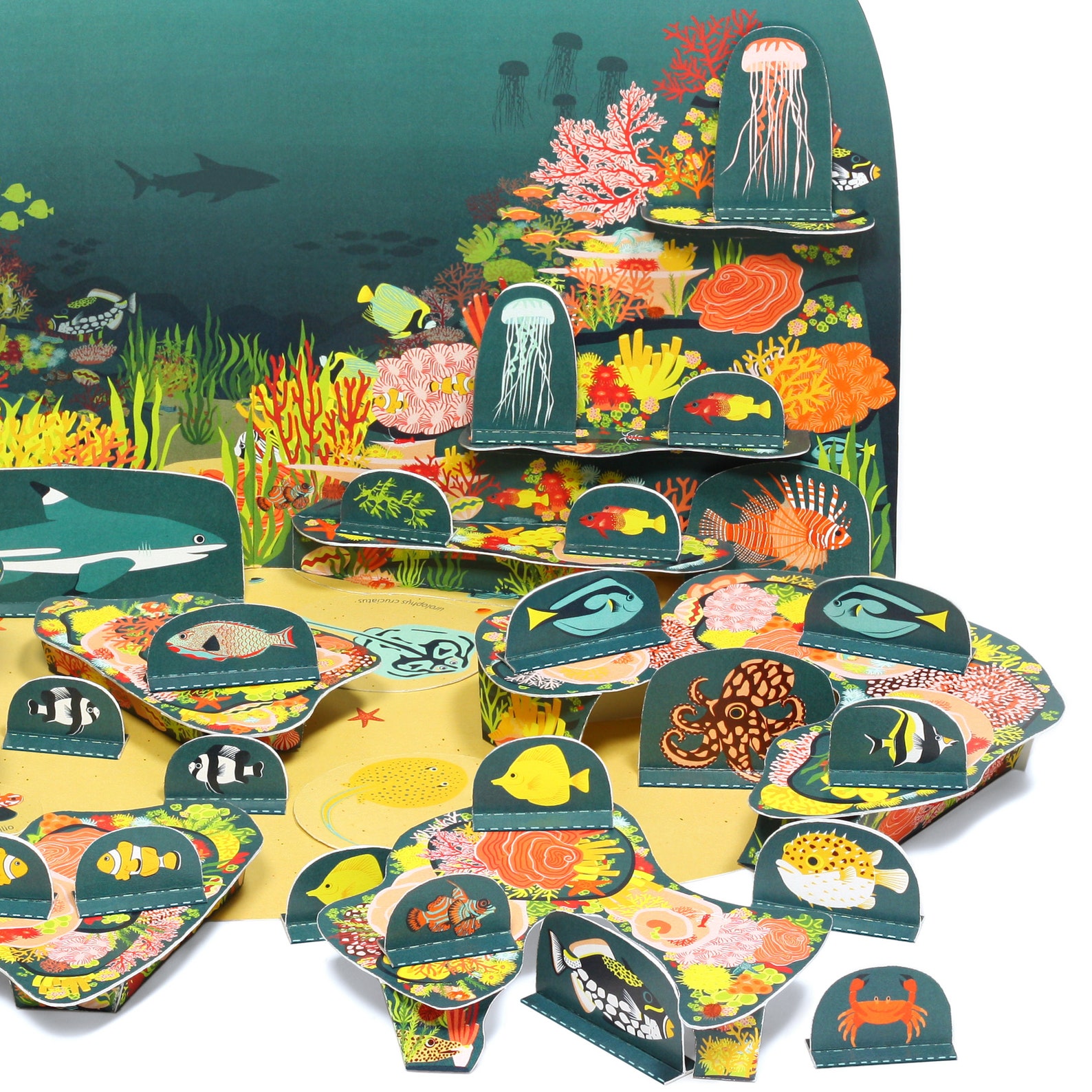 Coral Reef Paper Toy DIY Paper Craft Kit Kids Papercraft - Etsy