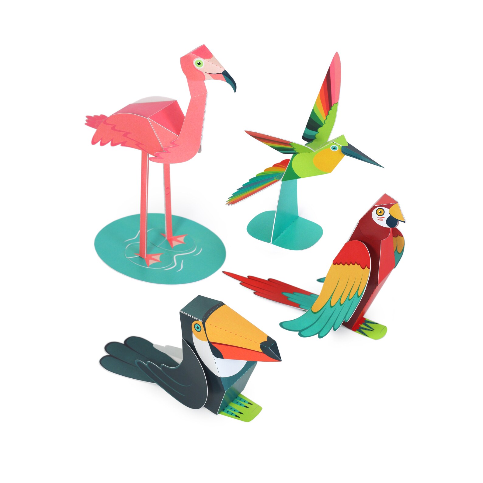 Tropical Birds Paper Toys DIY Paper Craft Kit 3D Paper - Etsy