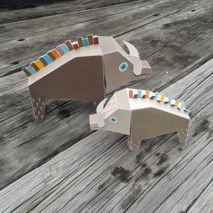 Maxi Boar Paper Toys: DIY 3D Paper Craft Kit - Etsy