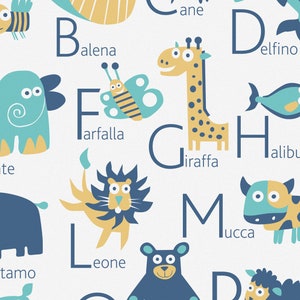 ITALIAN Alphabet Poster With Animals From A to Z, BIG POSTER 13x19 ...