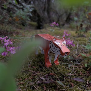 Tiger Paper Toys: DIY 3D Paper Craft Kit - Etsy