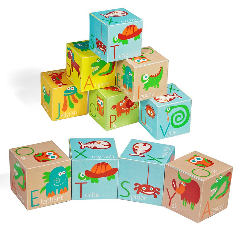 Printable Alphabet Blocks: DIY Animal Paper Toy (PDF) - Etsy