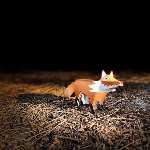 Maxi Fox Paper Toys - DIY Paper Craft Kit - 3D Paper Animals - Kids Fox ...