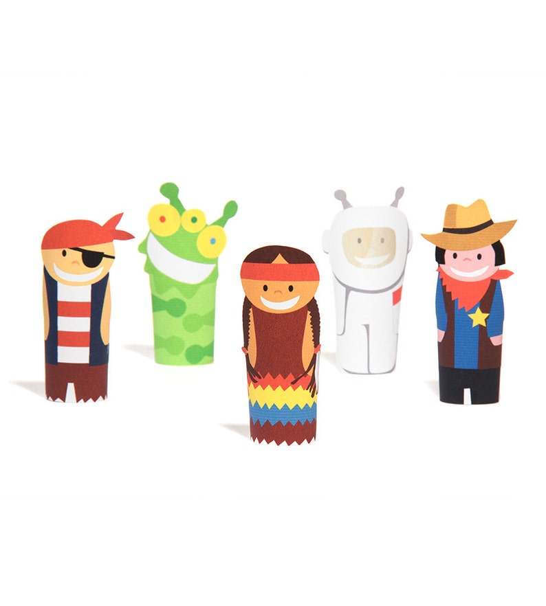 Heroes Paper Finger Puppets: Printable DIY Craft Kit (PDF) - Etsy