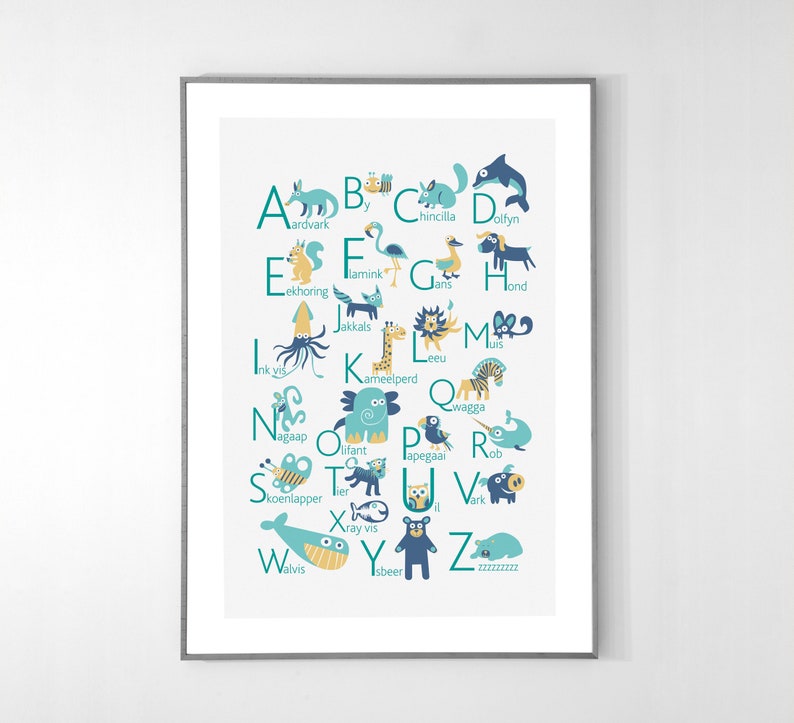 AFRIKAANS Alphabet Poster with animals from A to Z BIG POSTER | Etsy