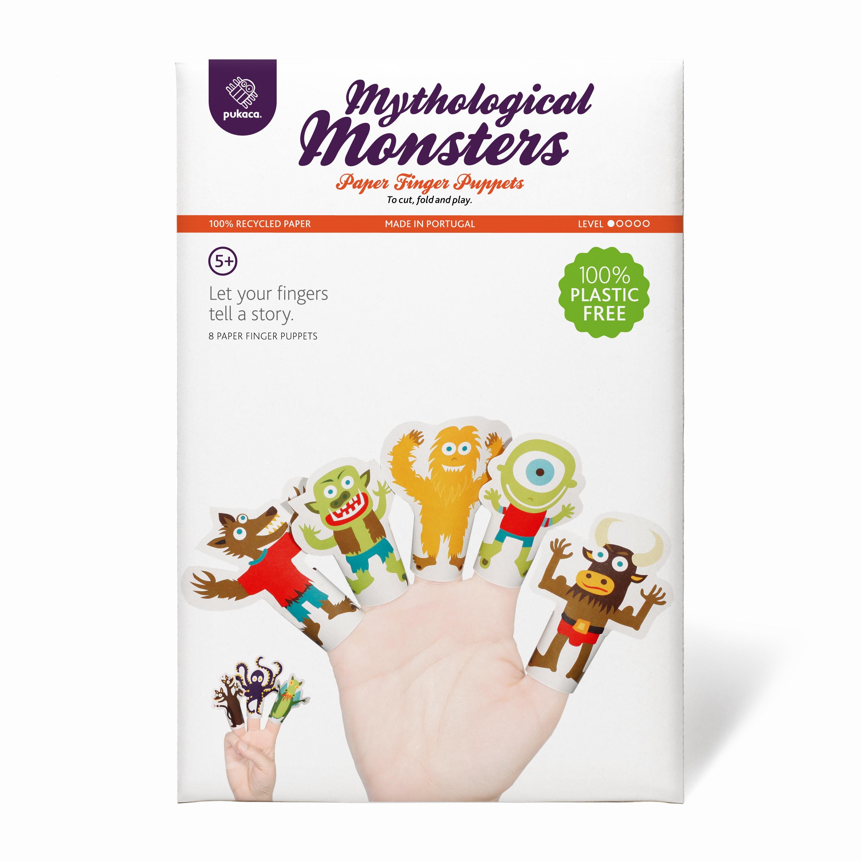 Mythological Monsters Paper Finger Puppets - DIY Craft Kit Paper Toy ...
