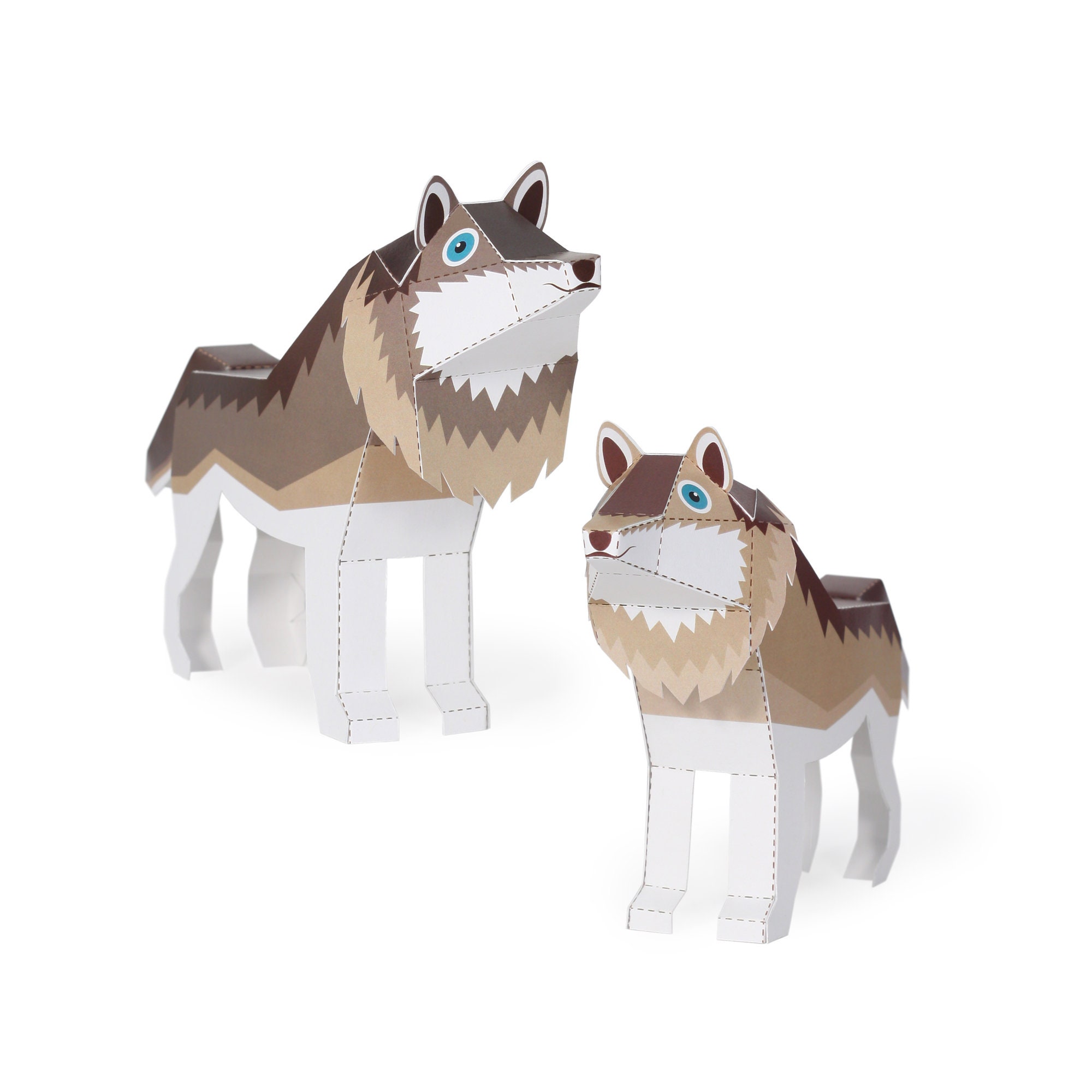 Papercraft Minecraft Wolf
