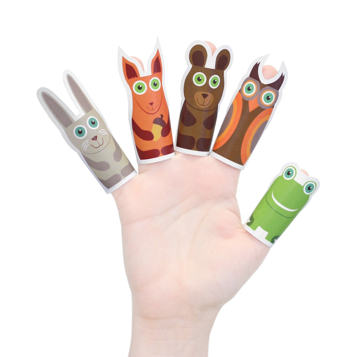 Animals Paper Finger Puppets - DIY Craft Kit Paper Toy - Birthday Party ...