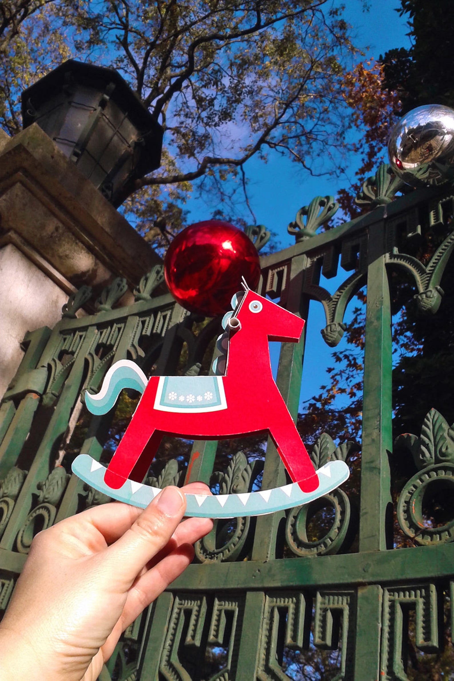 Rocking Horse Paper Toy Christmas Edition DIY Paper Craft | Etsy