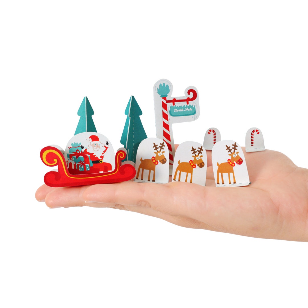 SANTA CLAUS Paper Craft Postcard 3D Model Paper Figure - Etsy
